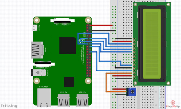 Raspberry Pi LCD using a 16x2 Liquid-Crystal Display - Pi My Life Up