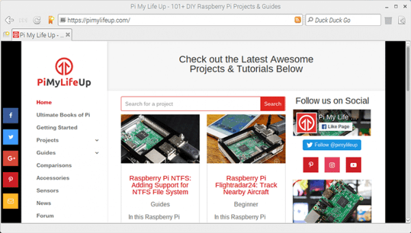 Raspberry Pi Midori Browser - Pi My Life Up