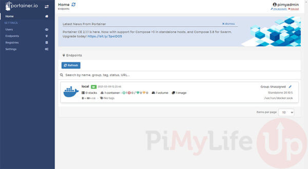 Installing Portainer to the Raspberry Pi - Pi My Life Up