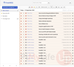 Setting up FreshRSS on the Raspberry Pi - Pi My Life Up