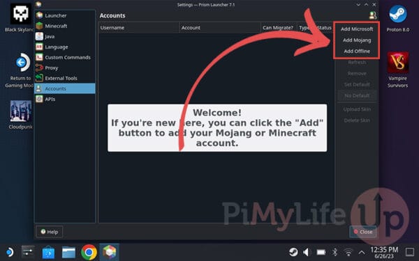 Playing Minecraft Java Edition on the Steam Deck - Pi My Life Up