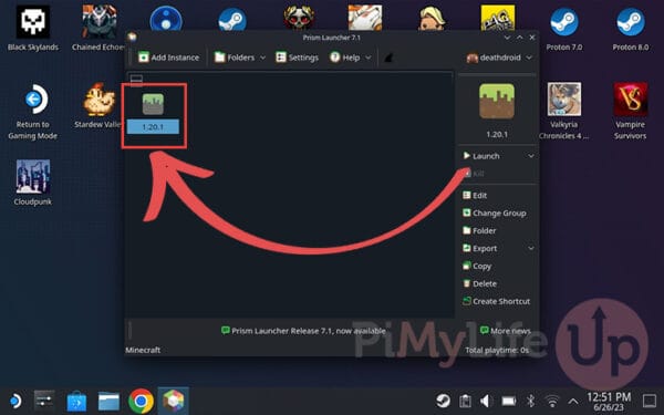 Playing Minecraft Java Edition on the Steam Deck - Pi My Life Up