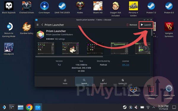 Playing Minecraft Java Edition on the Steam Deck - Pi My Life Up